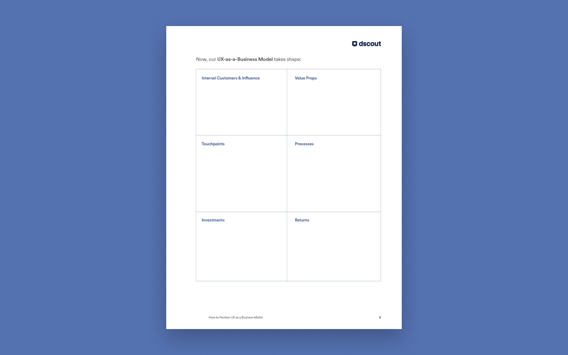 How to Position UX as a Business Model [Template]